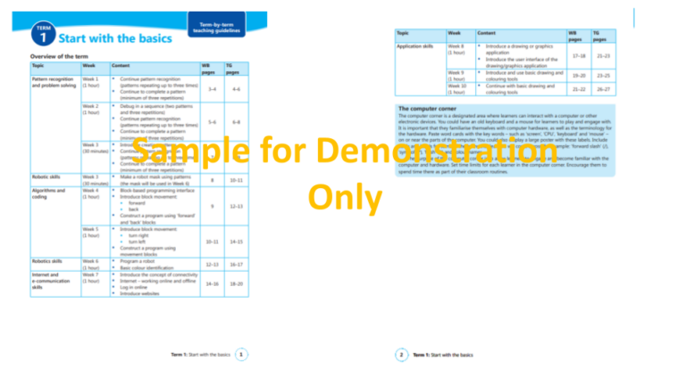 TOP CLASS Coding and Robotics Teacher's Guide (Grade 1) - School Coding